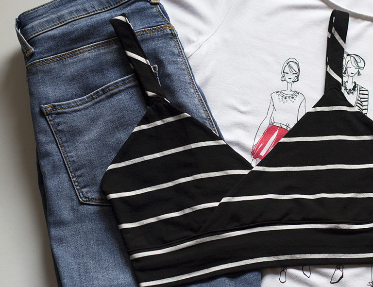 Striped Triangle Bralette – DIY Clothes