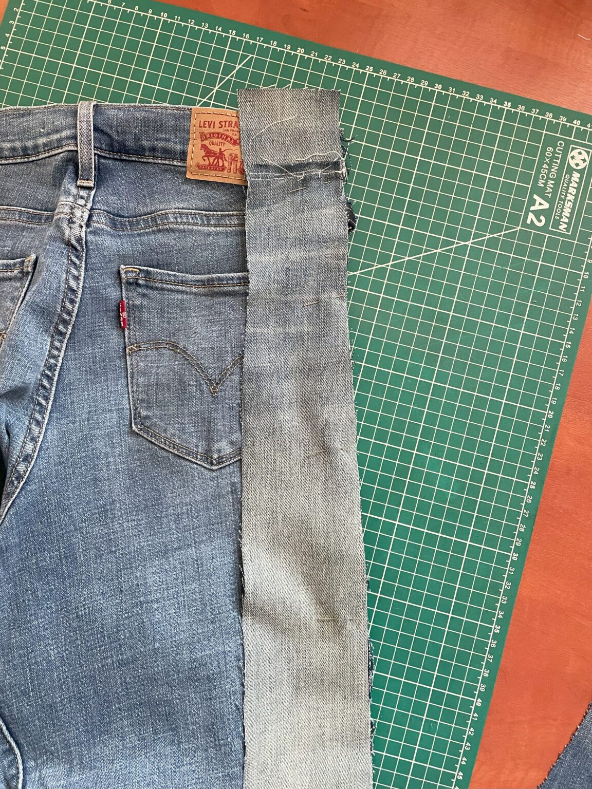 Skinny Leg to Wide Leg Jeans Refashion – DIY Clothes