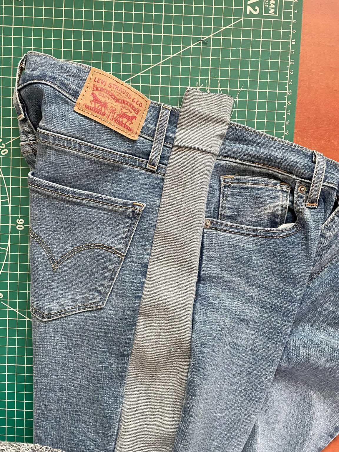 Skinny Leg to Wide Leg Jeans Refashion – DIY Clothes