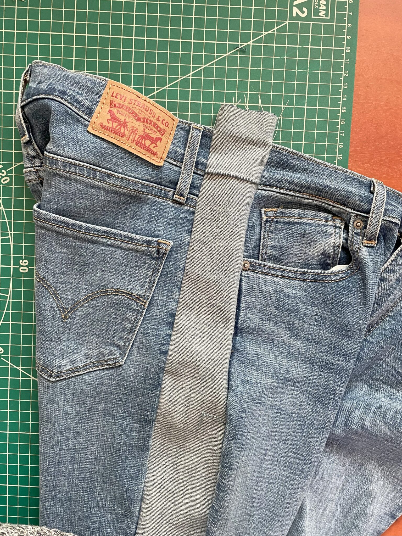 Skinny Leg to Wide Leg Jeans Refashion – DIY Clothes