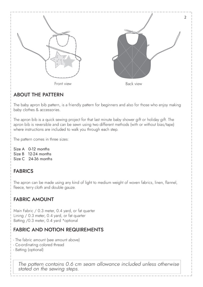 Baby Apron Bib 0-3T Sewing Pattern Release – DIY Clothes