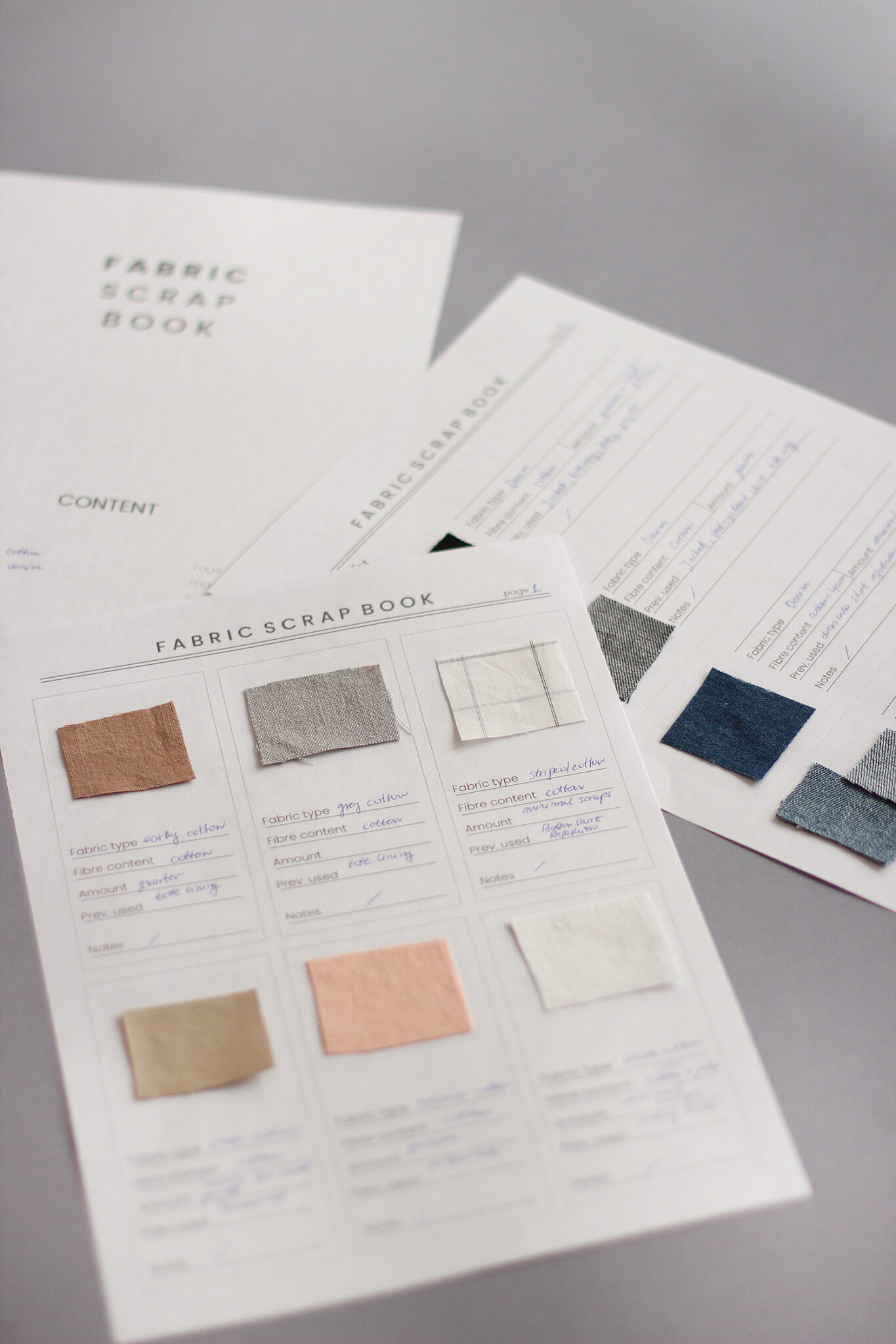 Free Template – FABRIC SWATCH & SCRAP BOOK – DIY Clothes